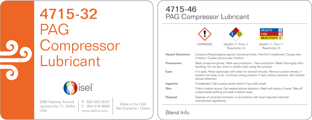 Isel | Sample Gallon and Warning Label - Mid Hazard
